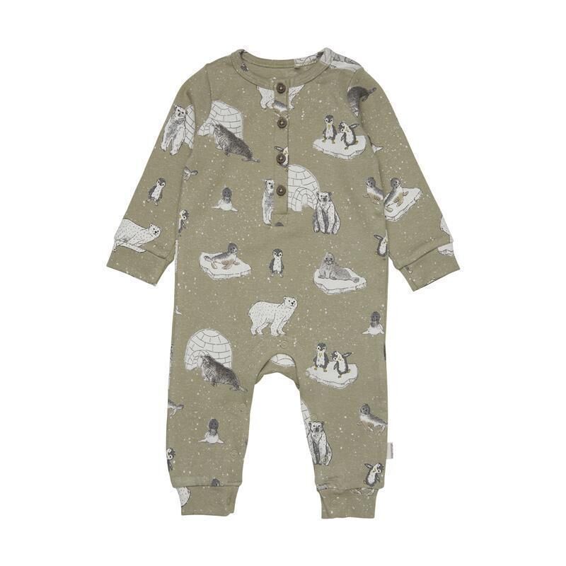 Minymo Baby Strampler Arktis Tiere grün 112032 - Kindermode, Kinder B ...