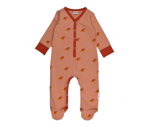 Baba Strampler mit Fuss Bird coral, BIO - Kinderschuhe & Barfußschuhe ...